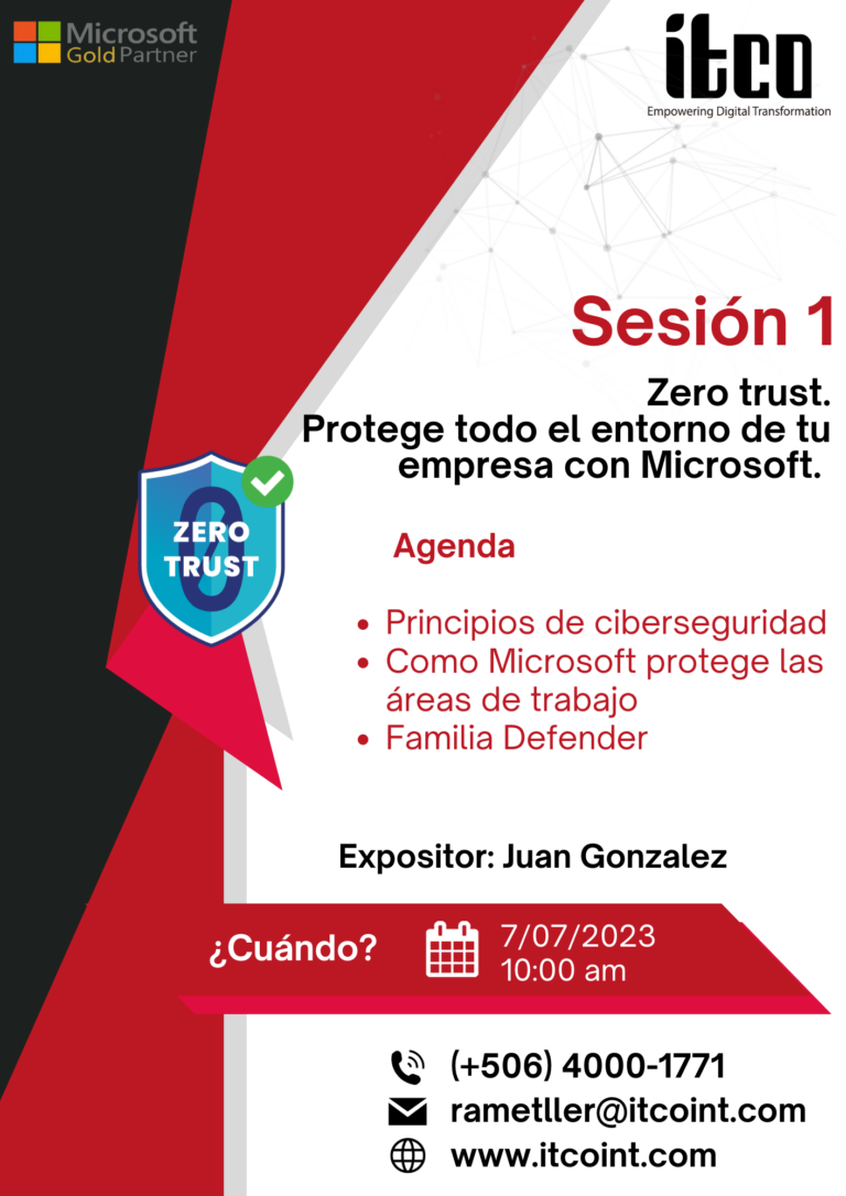 Sesión 1 Zero trust. Protege todo el entorno de tu empresa con Microsoft. - ITCO
